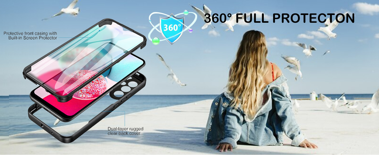 Amazon.com: CCSamll for Samsung Galaxy A05 Case Clear with Screen Protector, Full Body ...