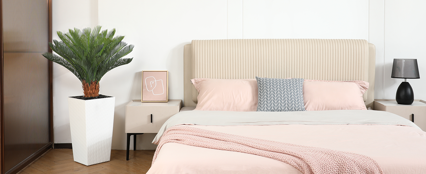 Amazon.com: Artificial Cycas Tree,4 FT Faux Cycas Revoluta Sago Palm Trees with Decorative Rocks ...