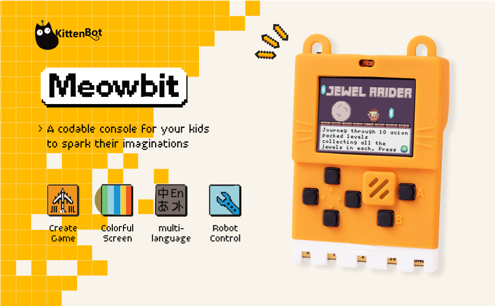 Amazon.com: KittenBot Meowbit Card-Sized Retro Coding Arcade Programmable Handheld Game Console ...