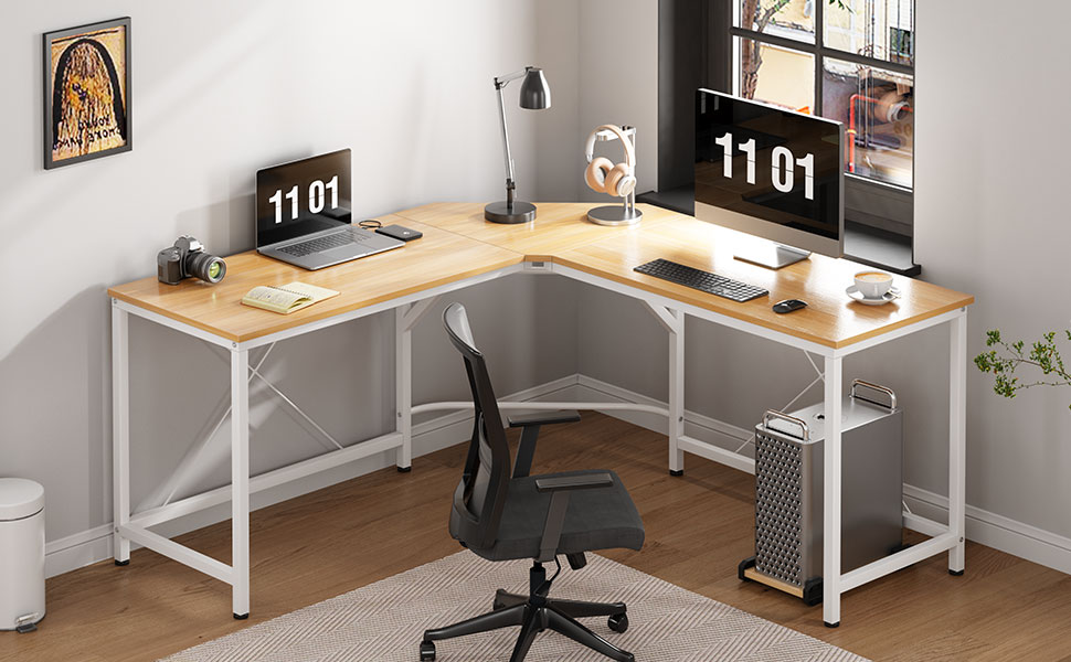 SogesHome Eckschreibtisch L-Form Schreibtisch Computertisch Gaming ecktisch großer Gaming ...