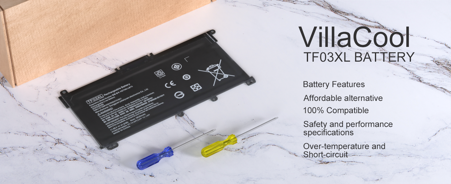 Amazon.com: VillaCool 920070-855 TF03XL Laptop Battery fit for HP Pavilion X360 15-CC665CL 15 ...