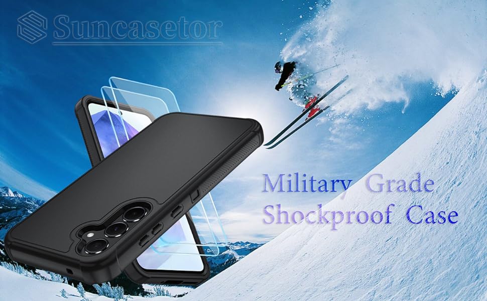 Amazon.com: Suncasetor for Samsung Galaxy A35 5G Case with HD Screen Protector [3 Layer ...