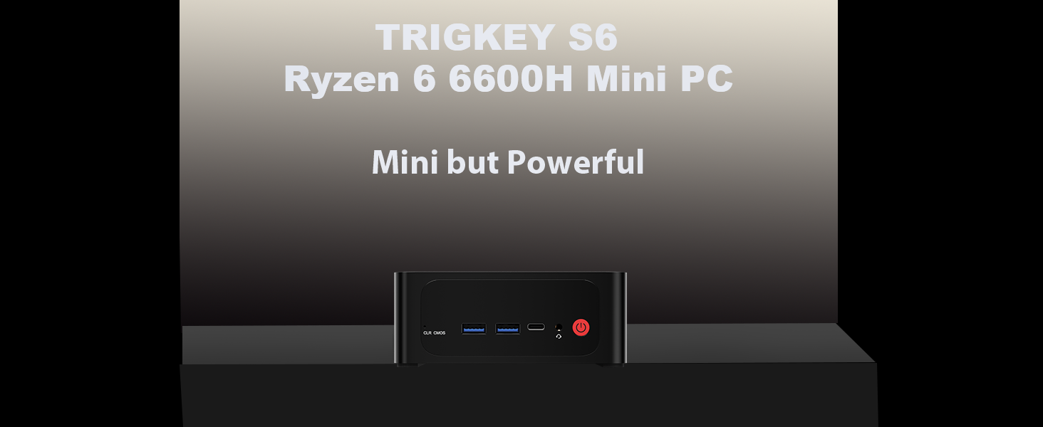 TRIGKEY Mini PC Ryzen 5 6600H(Up to 4.5GHz), 6C/12T, 16G DDR5 500G NVMe SSD, S6 Mini Computer ...