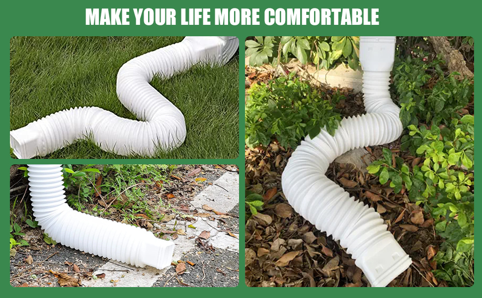 Amazon.com : F FINEC 2 Pack Rain Gutter Downspout Extensions Flexiable ...