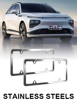 Amazon.com: ELECTRONLUMEN Stainless Steel License Plate Frames Silver Fit Standard US License ...