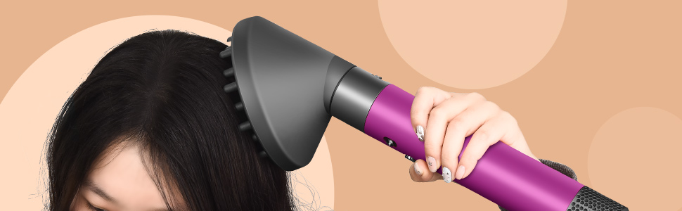 Amazon.com: FUNTECK Hair Dryer Diffuser Attachment for Airwrap Multi ...