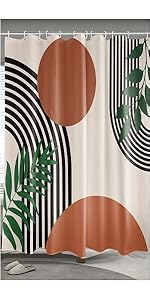 Amazon.com: 72x72in Mid Century Modern Shower Curtain, Abstract Minimalist Boho for Bathroom ...