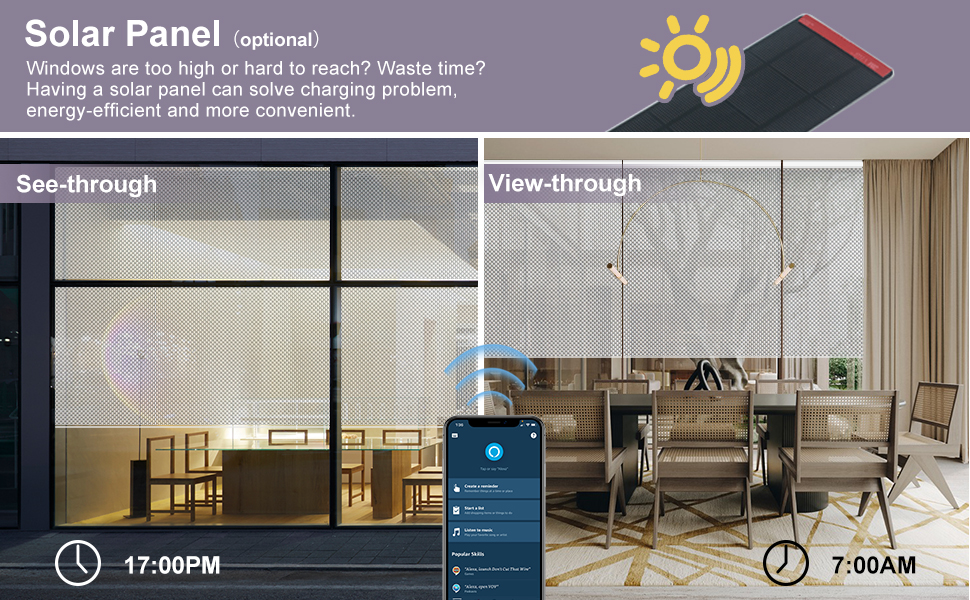 Amazon.com: Graywind Motorized Solar Shades Light Filtering Mesh Shade Compatible with Alexa ...