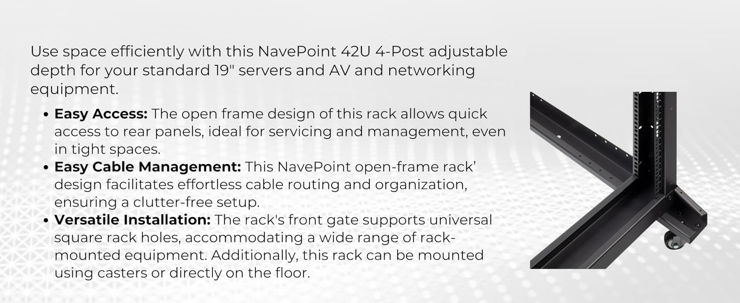 Amazon.com: NavePoint 42U Server Rack, 4-Post Open Frame Rack for 19" Networking Equipment ...