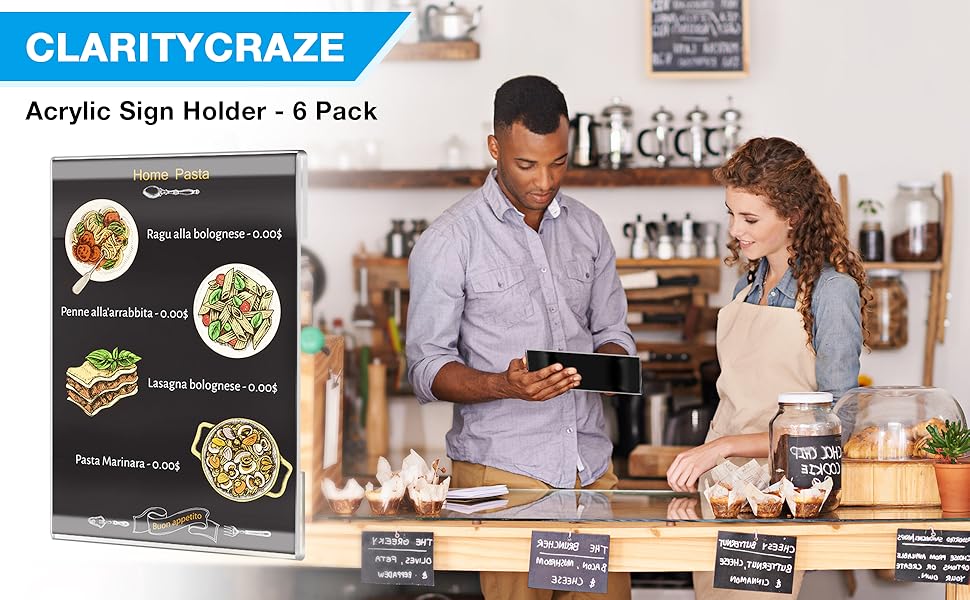 Amazon.com : ClarityCraze 6 Pack Acrylic Wall Sign Holder, 4"x6" Wall Mount Clear Plastic Sign ...