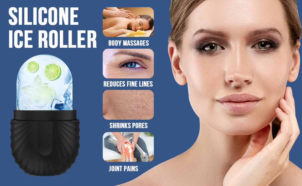 Amazon.com: Ice Roller for Face and Eye, Reusable Silicone Ice Facial Roller Ice Holder, Face ...