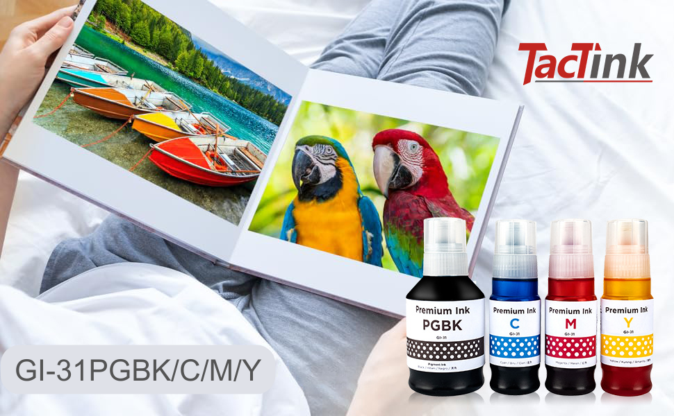 Amazon.co.jp: TacTink GI-31 キャノン インク GI-31PGBK GI-31C GI-31M GI-31Y 互換 インクボトル 特大容量（GI-31PGBK 顔料 ...