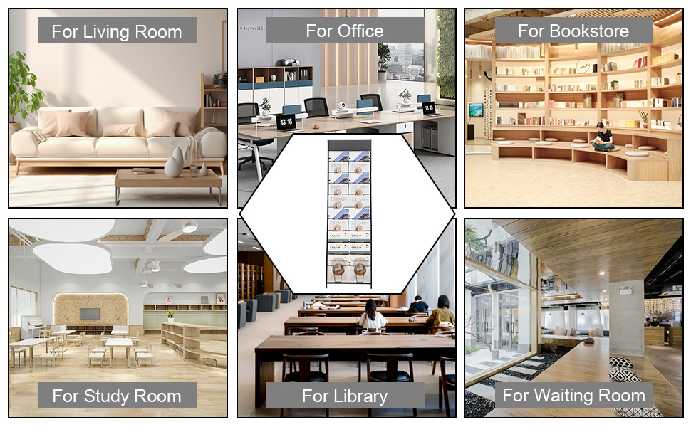 Amazon.com: Double A4 Magazine Display Stand 10-Tier Metal Brochure Display Stand Floor Standing ...