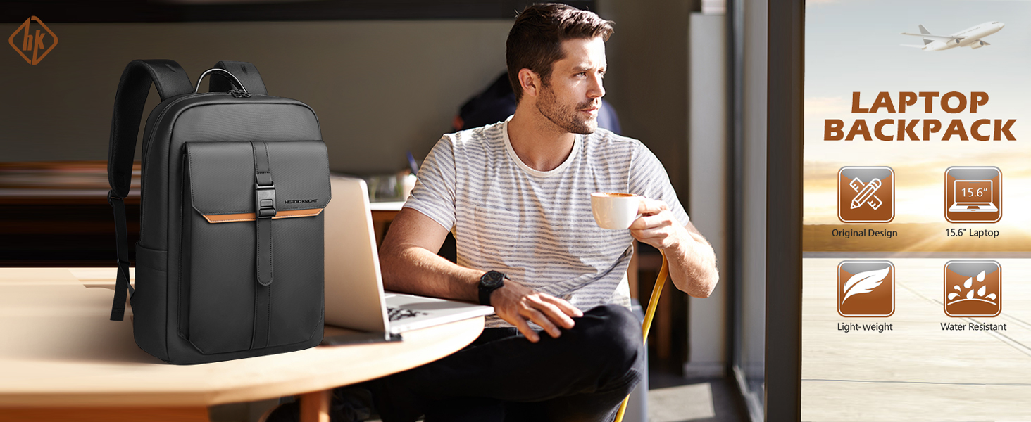 Amazon.com: hk Slim Laptop Backpack for Men Women, Lightweight Business Backpacks 15.6 Inch ...