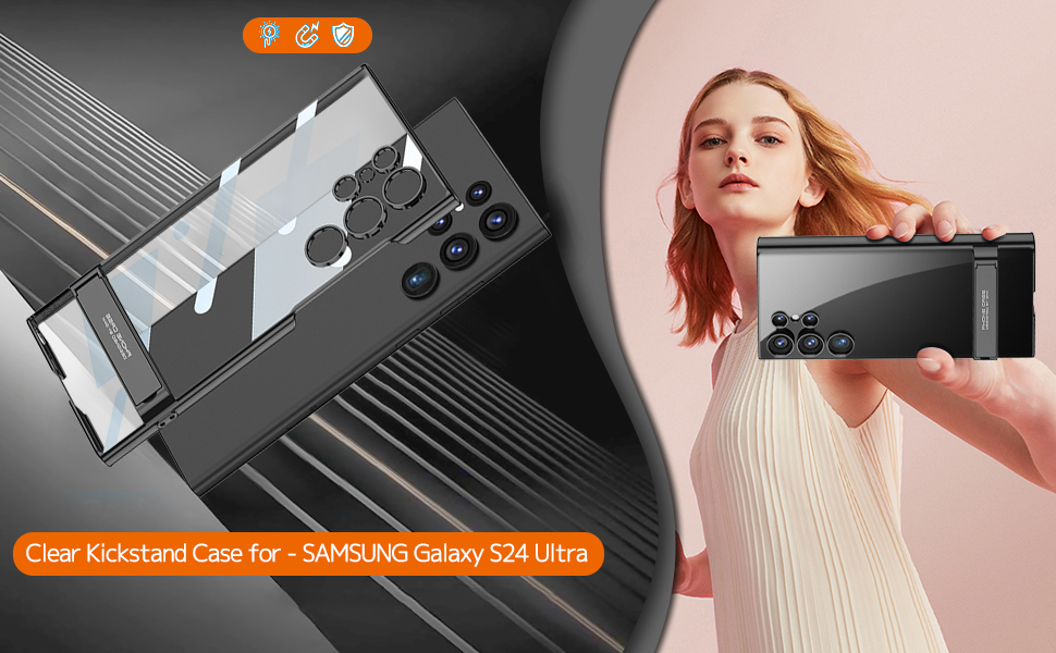 NINKI Compatible Crystal Clear Case for Samsung Galaxy S24 Ultra 5G, Slim Transparent Shockproof ...