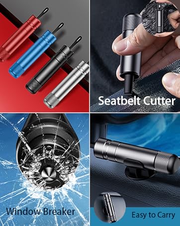 Amazon.com: ROIKVN 4 Pack Breeker Glass Breaker, 2-in-1 Car Window Breaker and Seatbelt Cutter ...