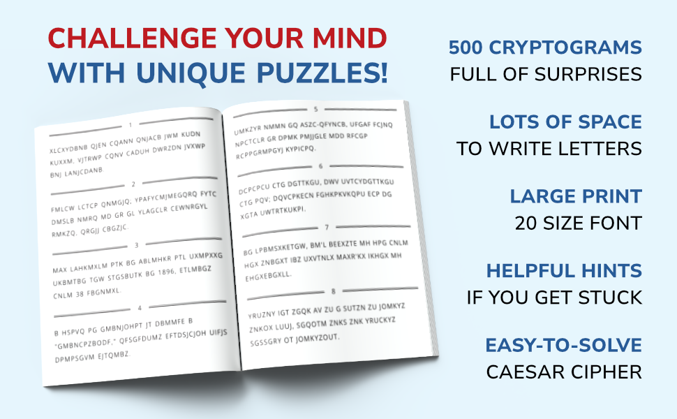 500 Large-Print Cryptograms: Decode and Discover Interesting and Fun ...