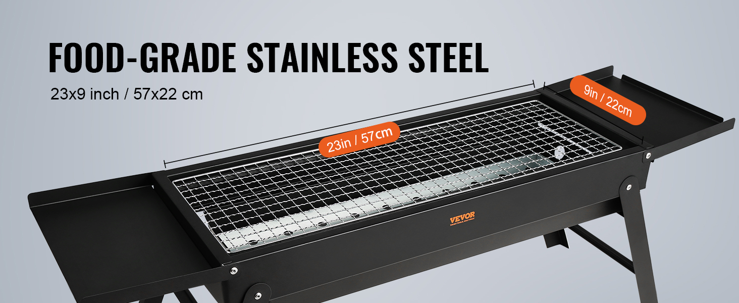 Amazon.com: VEVOR Portable Charcoal Grill 23 inch, Small Barbecue Grills Folding BBQ Grills ...