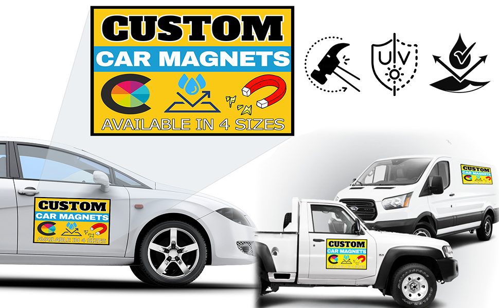 Amazon.com: Custom Car Magnets for Businesses Personalized Magnets Signs for Vehicles Full Color ...