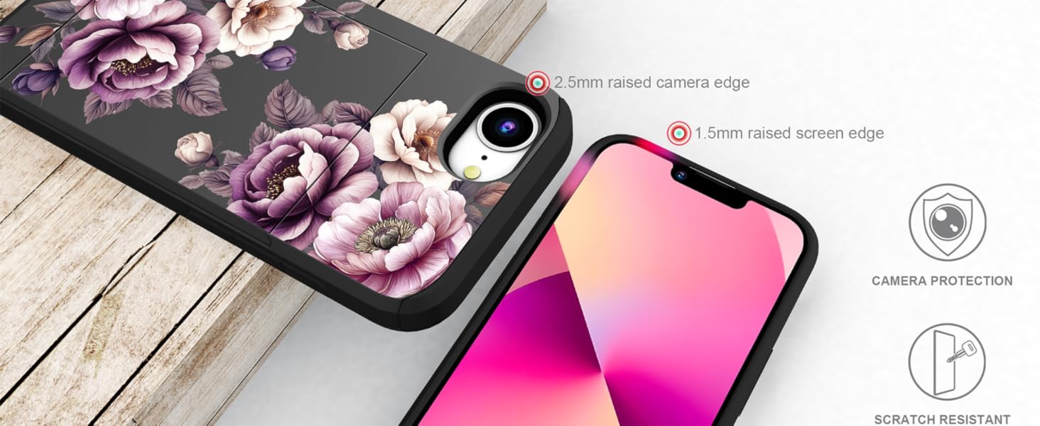 Amazon.com: MUQR Compatible for iPhone 16e Case with Card Holder Cute - Kawaii Design Military ...