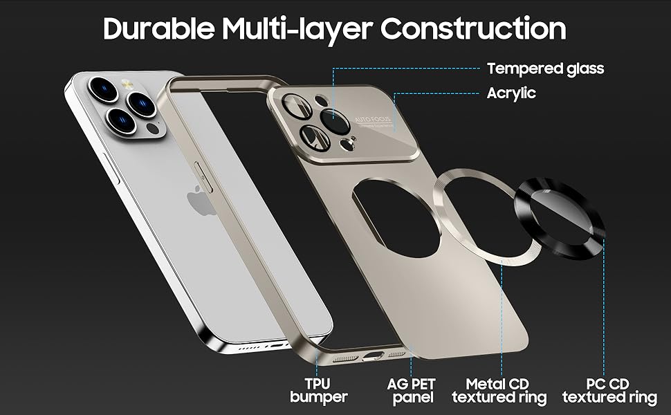 Amazon.com: MAKAVO Magnetic for iPhone 14 Pro Max Case, Compatible with MagSafe, Built-in Camera ...