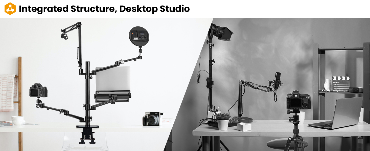 Amazon.com : TARION Camera Arm Mount for Streaming: 4-in-1 Overhead Camera Desk Mount Stand ...