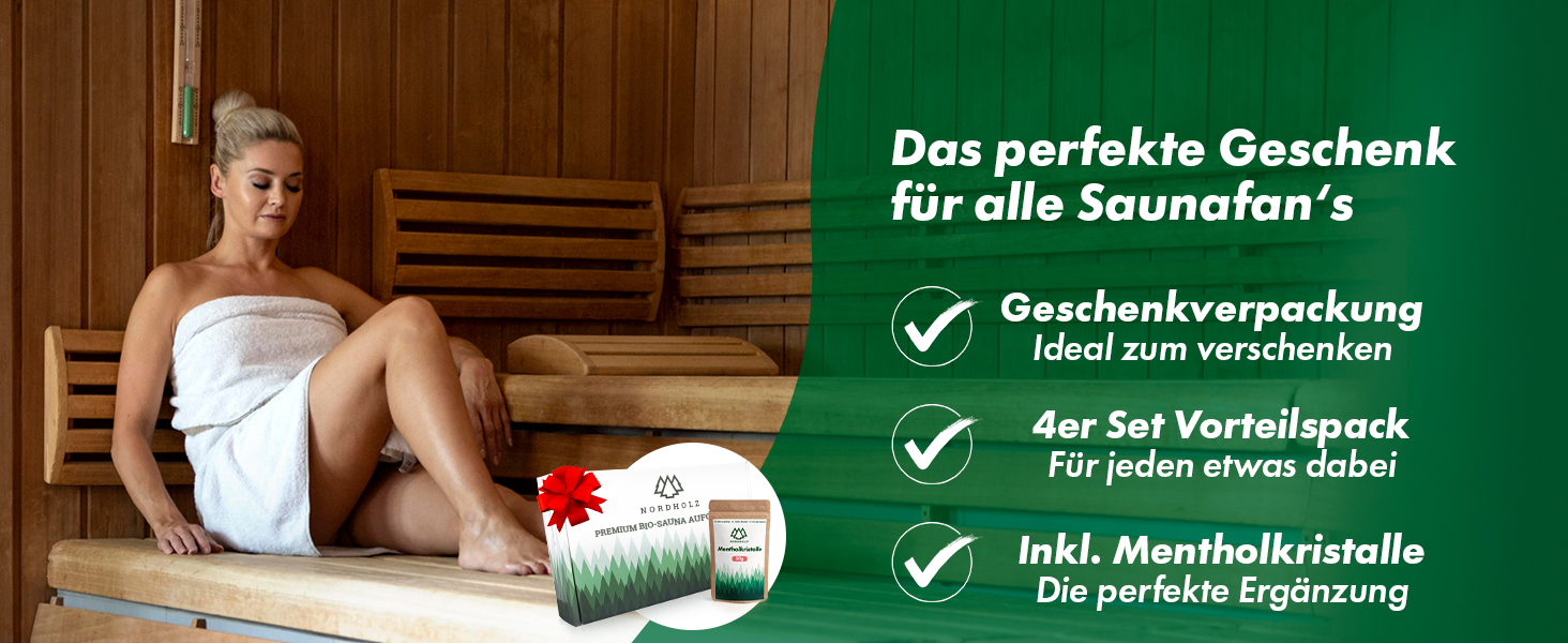 NORDHOLZ® Saunaaufguss Set Bio - Premium Qualität [4x100ml] besonderes & natürliches Sauna ...