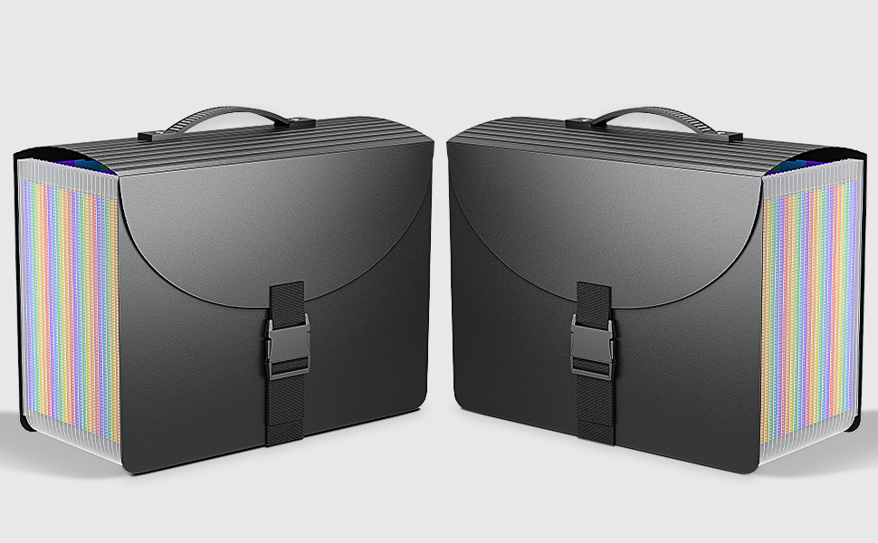 Amazon.com : TOPCJ 25 Pockets File Organizer with Plastic Handle,Expanding File Folders for ...