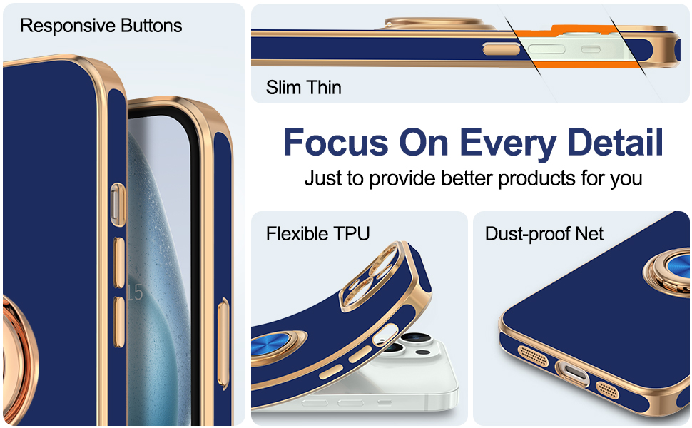 Amazon.com: Hython for iPhone 15 Plus Case with Ring Stand, 360° Rotatable Ring Holder Magnetic ...