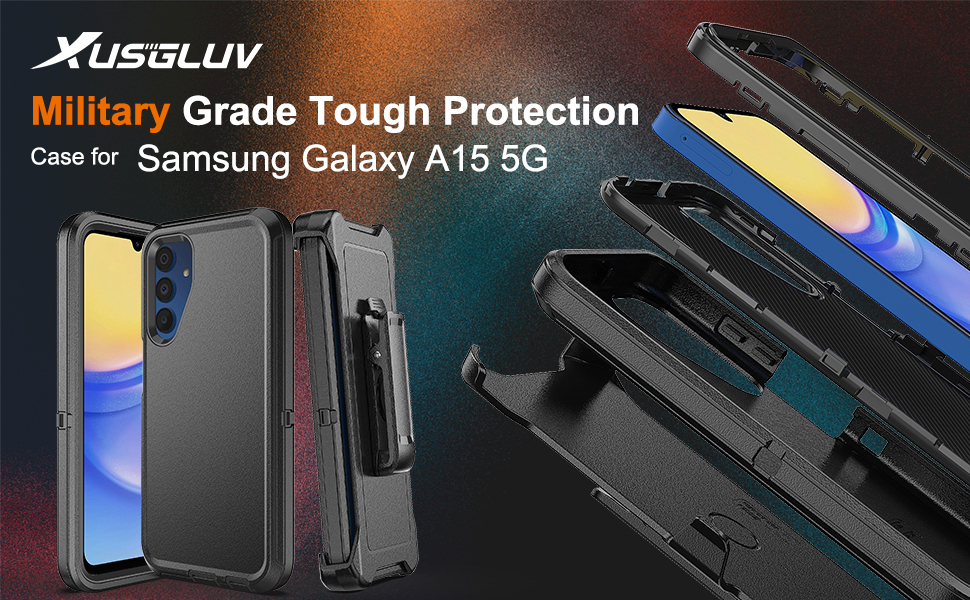 Amazon.com: Xusgluv for Samsung Galaxy A15-5G Case: Rugged Protective Phone Cases with Belt Clip ...