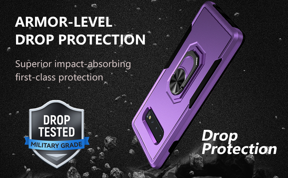 Amazon.com: Fucozan for Samsung Galaxy S10 Plus Case with Kickstand Armor Magnetic Ring Rugged ...