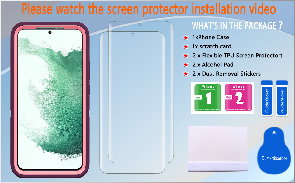 Amazon.com: HONG-AMY for S22 Plus Case, Samsung Galaxy S22 Plus Case with Self Healing Flexible ...