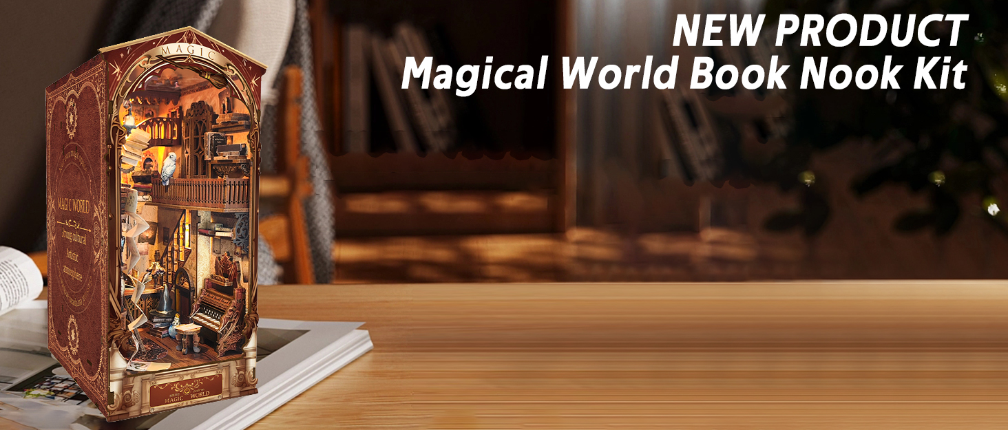 Amazon.com: CRIOLPO Book Nook Kit - DIY Dollhouse Wooden Miniature House Kit, Book Nook ...