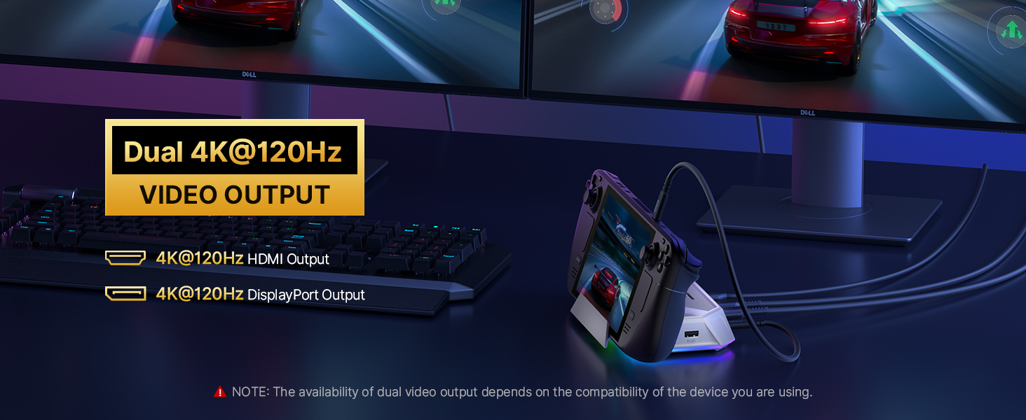 Amazon.com: JSAUX RGB Docking Station for Steam Deck (OLED)/ROG Ally X/Legion Go, 12-in-1 Steam ...