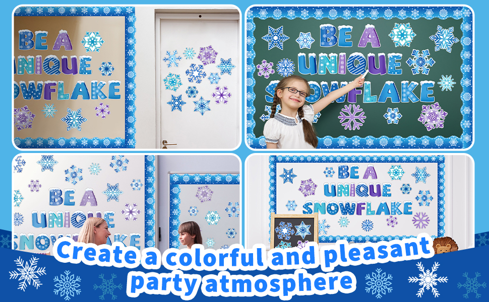 Amazon.com : Kepeel Winter Snowflake Bulletin Board Classroom ...