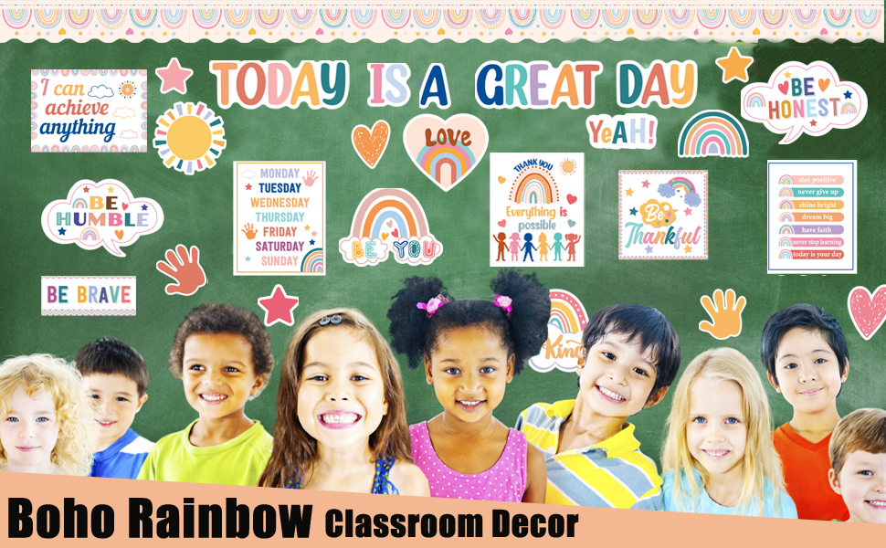 Amazon.com: 50 Pcs Today is A Great Day Bulletin Board Decoration Set ...