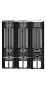 Amazon｜【累計5万本出荷】PREMM マグネット 壁掛け シャンプーディスペンサー 大容量 380ml (ダブル 380ml x 2, ダークブラック)｜ソープ・シャンプー用 ...