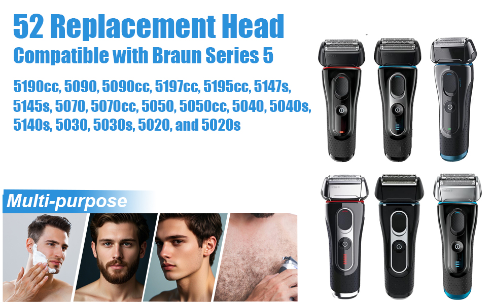 52S Scherkopf Serie 5, Elektrischer S5 Rasierkopf Kompatibel Mit Braun Series 5, S5 Scherkopf ...