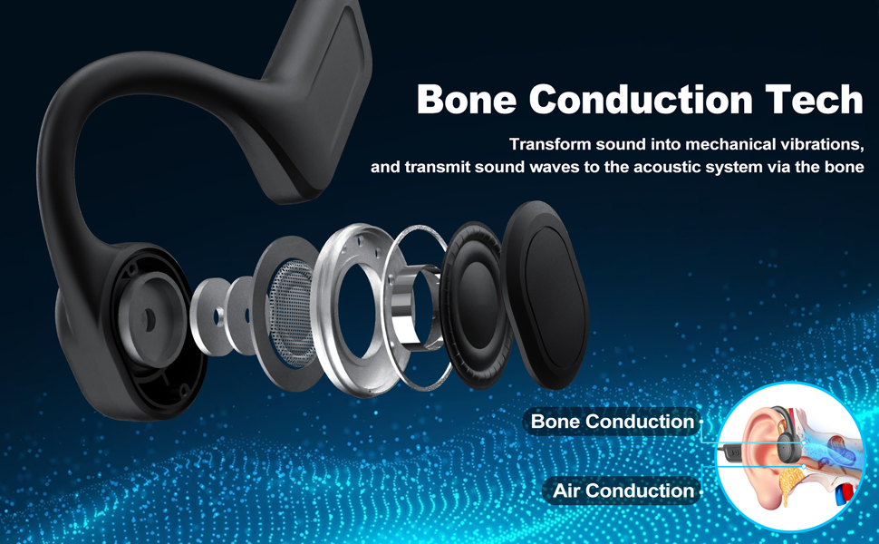 Bone Conduction Headphones, Ultralight Swimming Headphones,IP68 ...