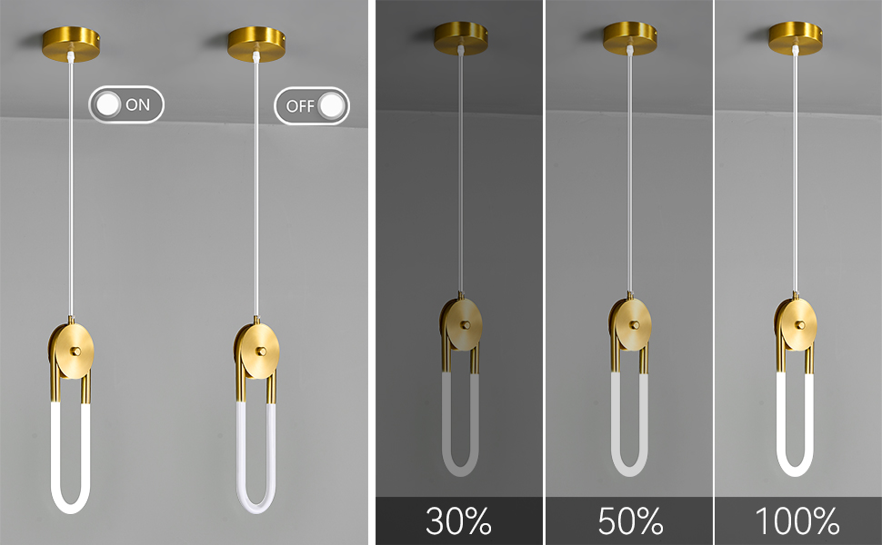 BNHHLZ Modern Gold LED Pendant Light Fixture Oval Adjustable Pendant Lighting for Kitchen Island ...