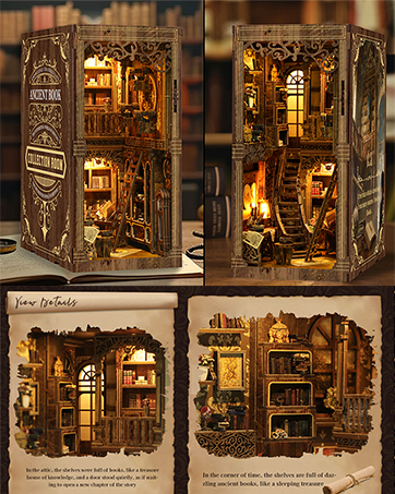 Amazon.com: ISSEVE Book Nook Kit, 3D Wooden Puzzle DIY Miniature House Kit for Booknook Shelf ...