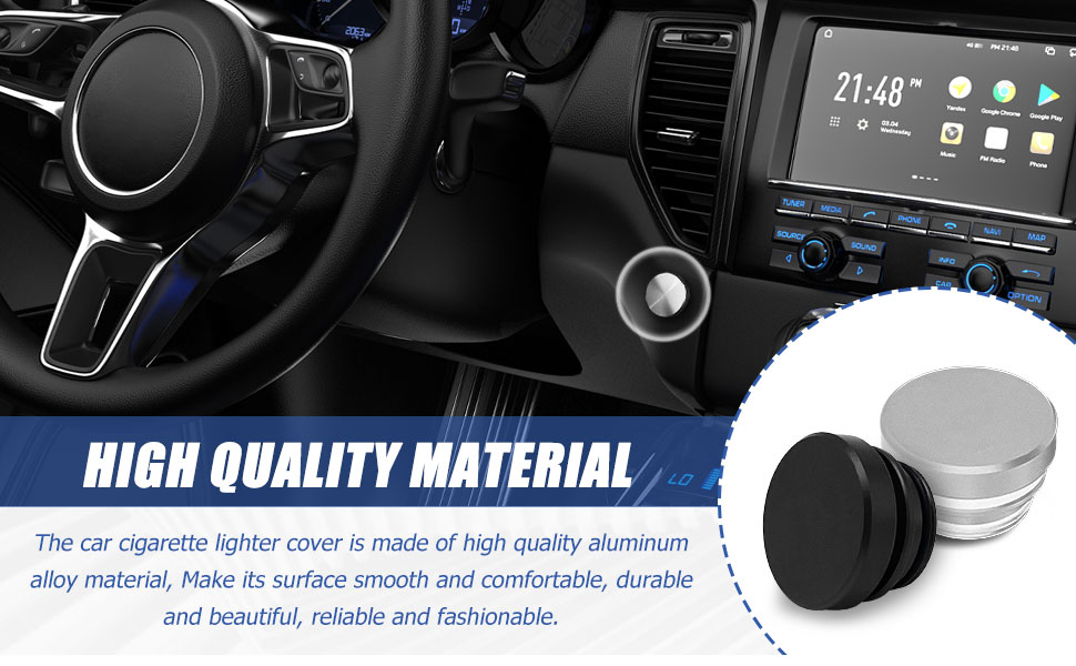 Amazon.com: Car Cigarette Lighter Plug Cover, Aluminum Cigarette Lighter Socket Cover Cap ...