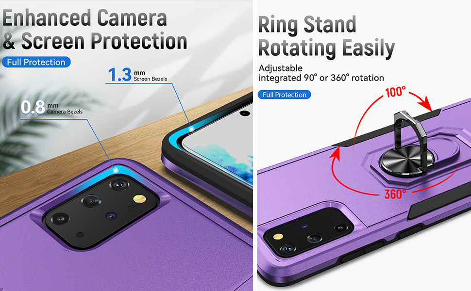 Amazon.com: Fucozan Samsung Galaxy S20 Plus Case with Kickstand, Armor Magnetic Ring, Rugged ...