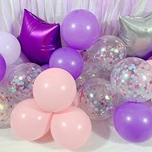 Amazon.com: Pink and Purple Birthday Decorations, Party Supplies with ...