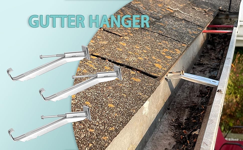Amazon.com: 15 Pcs Hidden Gutter Hangers 5 Inch - Aluminum Gutter Brackets with Pre-Inserted ...
