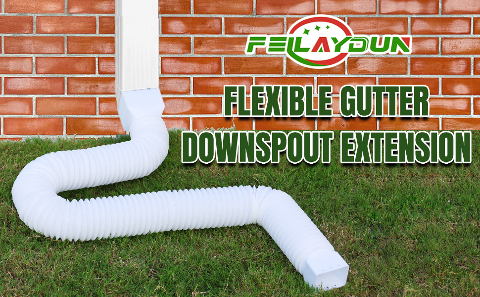 Gutter Downspout Extensions , 2 Pack Flexible Rain Downspout Plusgutter ...