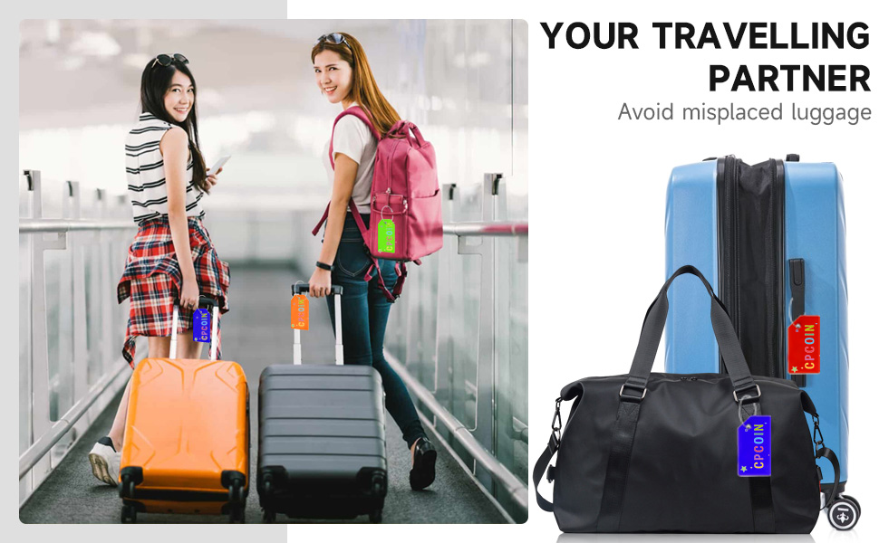 Amazon.com: CPCOIN Suitcase Tags 2 Pack Durable Silicone Luggage Tag Quickly Spot Bag Labels ...