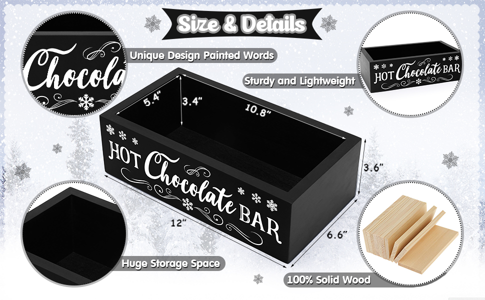 Amazon.com: Zingoetrie Hot Chocolate Bar Box Hot Cocoa Station Tray ...