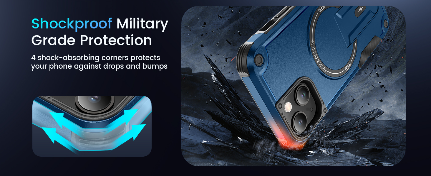 Amazon.com: Caka for iPhone 13 Case, iPhone 14 Case [Compatible with MagSafe][Built in Invisible ...