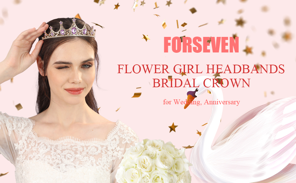 Amazon.com : FORSEVEN Crystal Tiaras Birthday Crown for Women Wedding Rhinestones Princess Party ...